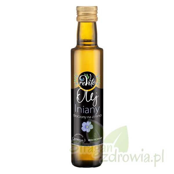 Olej lniany tłoczony na zimno 250ml - ReVito - Olej lniany